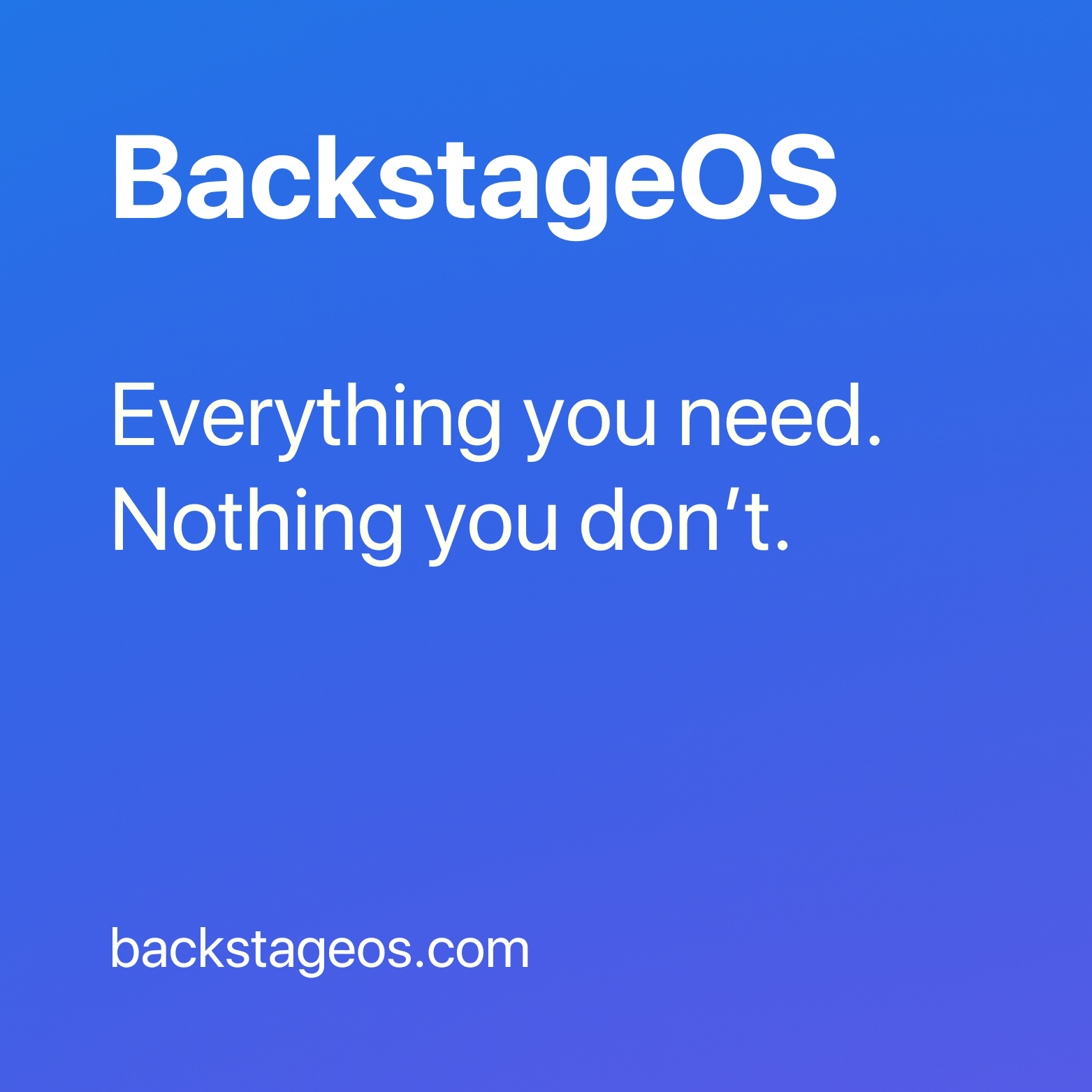 BackstageOS | Professional Stage Management Software